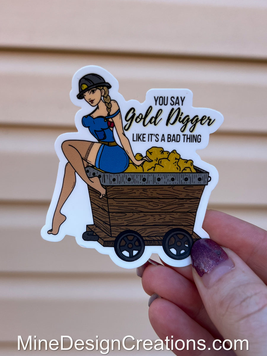 Roxie "Gold Digger" Pin Up Sticker – minedesigncreations